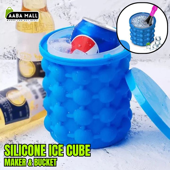 Silicone Ice Bucket – Fast Cooling, Space Saving Ice Genie Maker ...